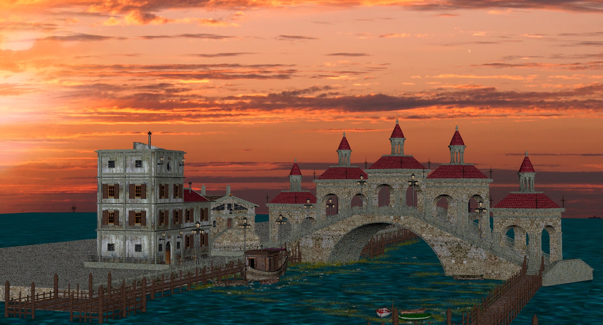 Fantasy River Bridge 3D Model - TurboSquid 1667966