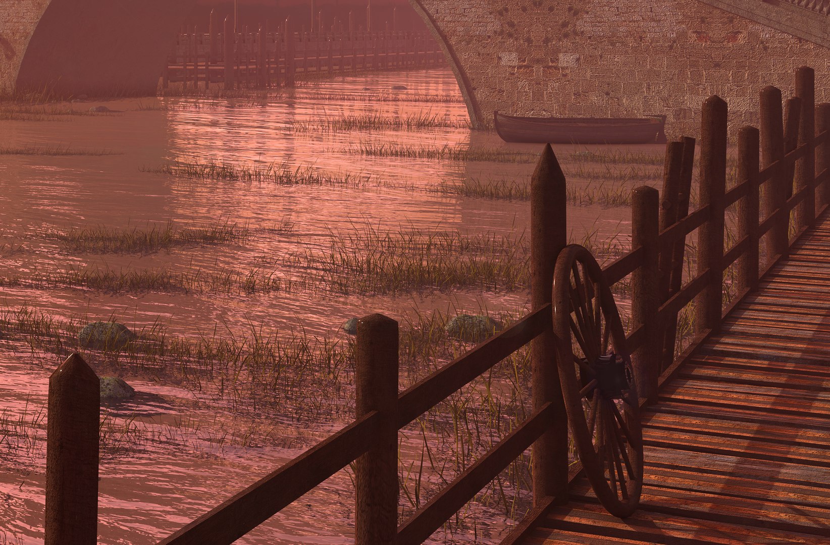 Fantasy River Bridge 3D Model - TurboSquid 1667966