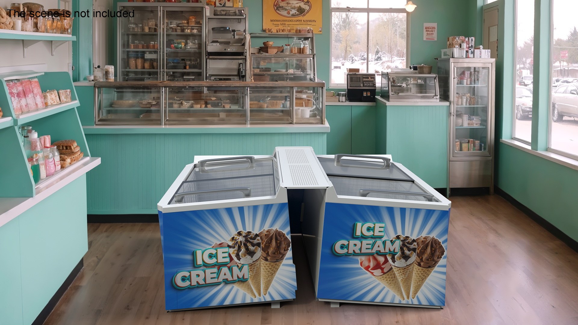3D Double Ice Cream Freezer - TurboSquid 2337759