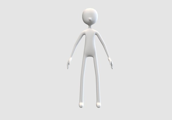 Skinny cartoon human 3D model - TurboSquid 1912909