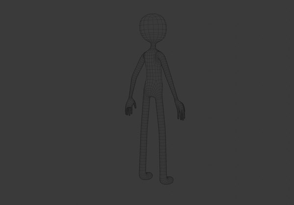 Skinny cartoon human 3D model - TurboSquid 1912909