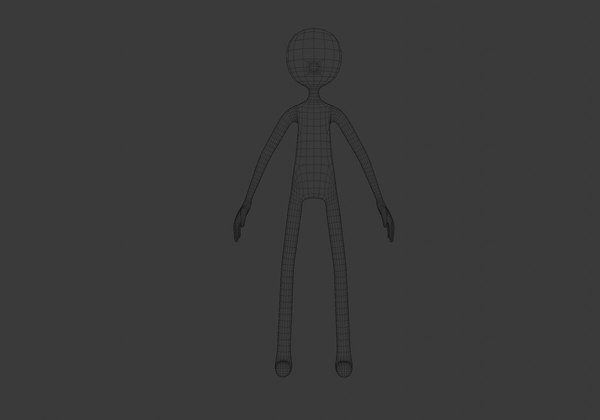 Skinny cartoon human 3D model - TurboSquid 1912909