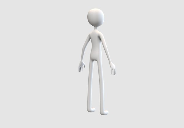 Skinny cartoon human 3D model - TurboSquid 1912909