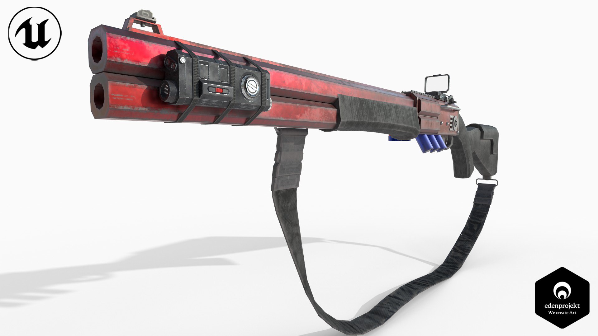 RA2539 Sci-Fi Double Barreled Shotgun 3D - TurboSquid 2098160