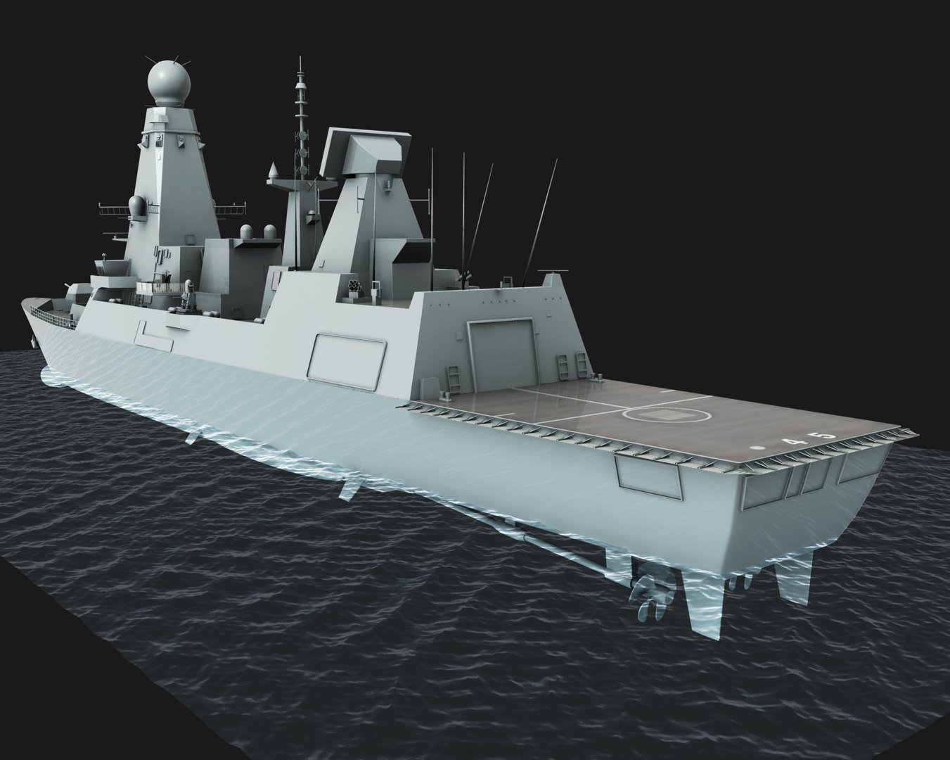 Type 45 Destroyer 3d Model