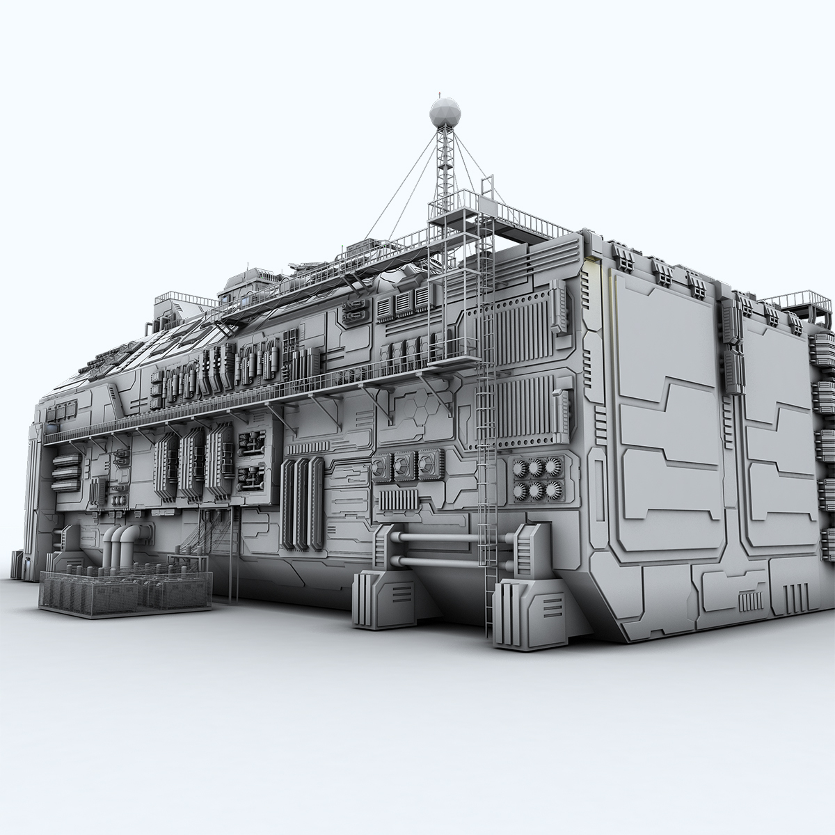 sci-fi factory transport 3d max