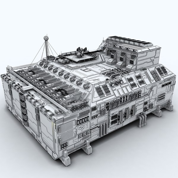sci-fi factory transport 3d max