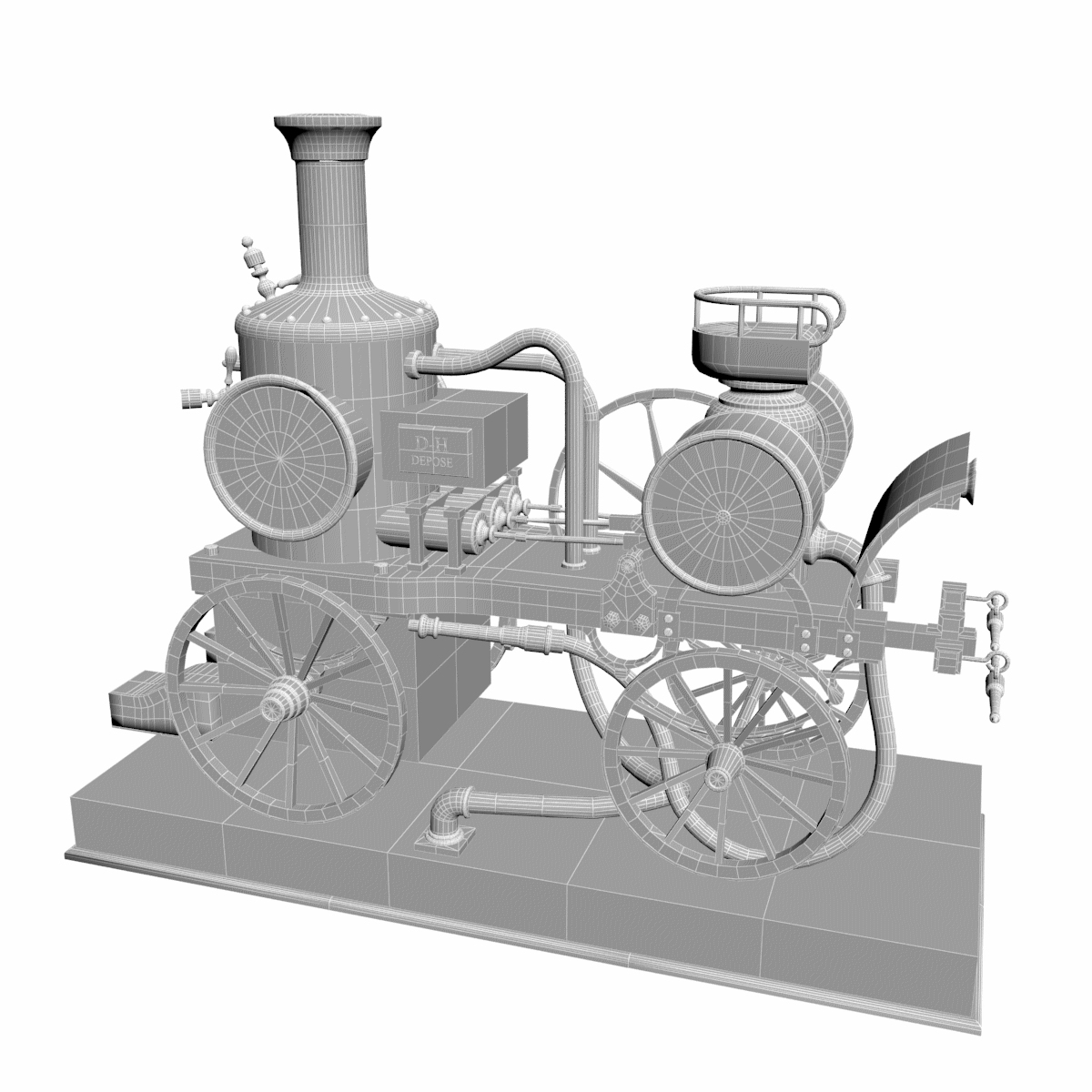 3D french engine clock - TurboSquid 1419769