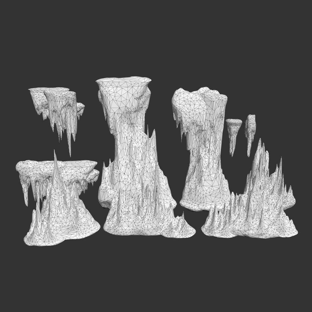 10 Low Poly PBR Ice Spike Cave 3D Model - TurboSquid 2162445