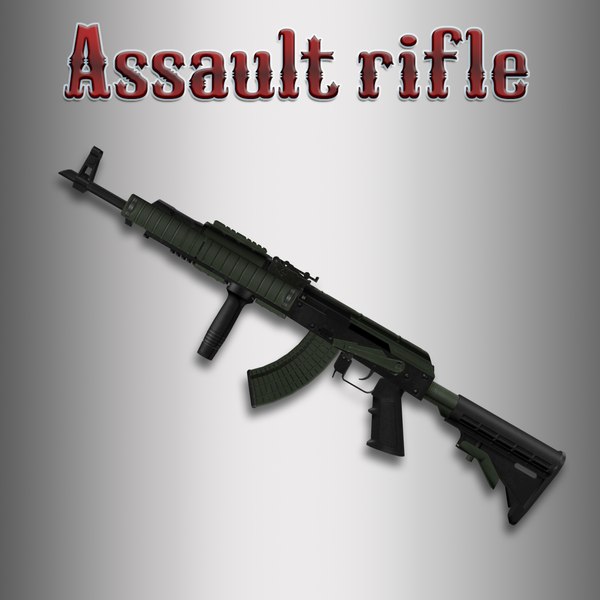 3d model weapon assault rifle handgun