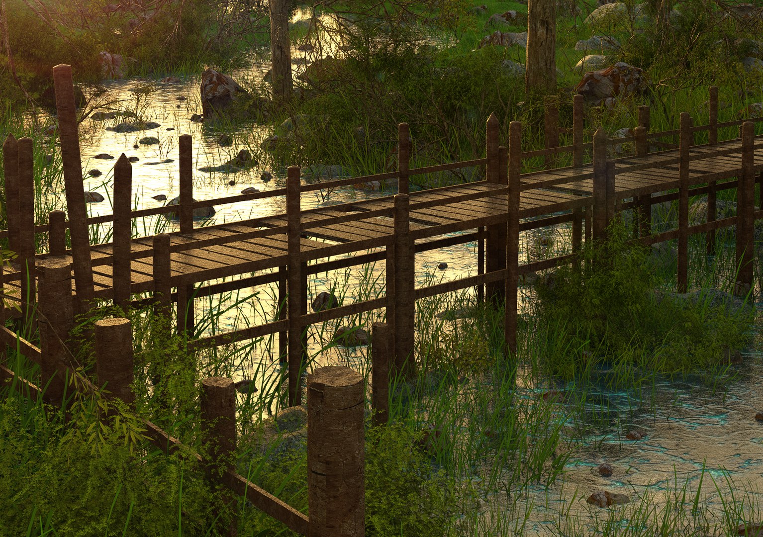 Landscape River Nature 3D Model - TurboSquid 1538487