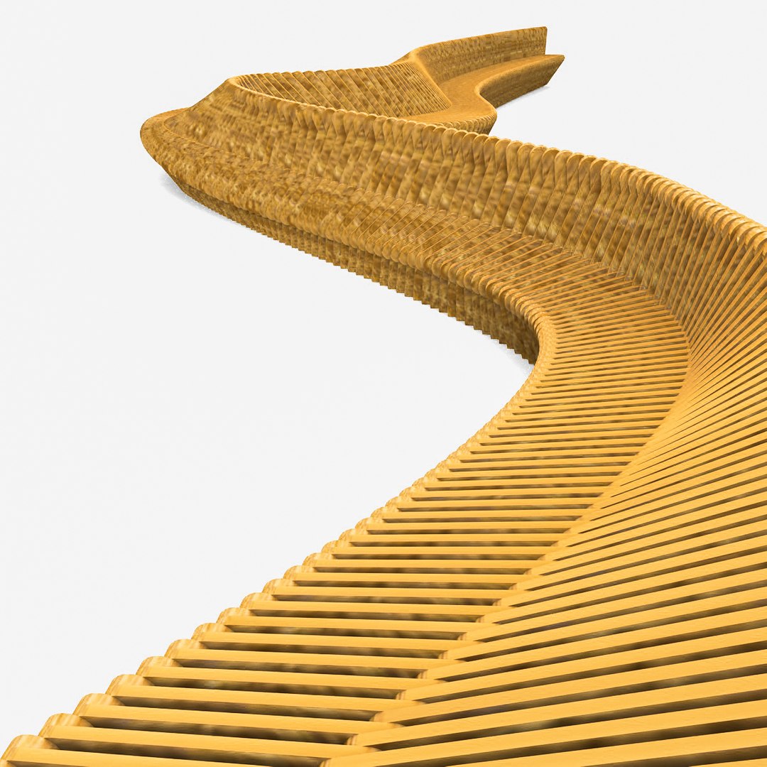 3d Model Small Bench Parametric Wood