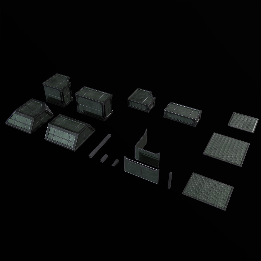 3D Modular Kit Outpost Walls PBR Model - TurboSquid 2290112