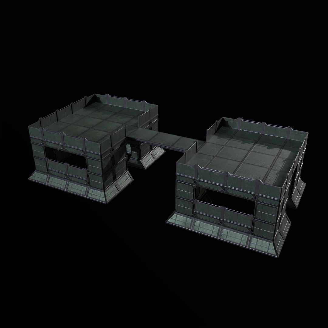 3D Modular Kit Outpost Walls PBR Model - TurboSquid 2290112
