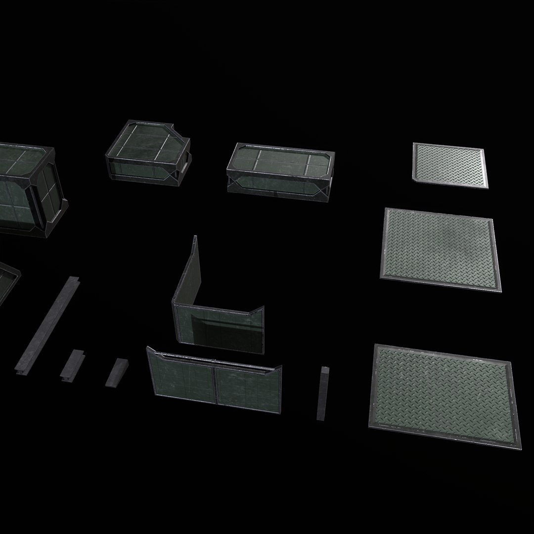 3D Modular Kit Outpost Walls PBR Model - TurboSquid 2290112