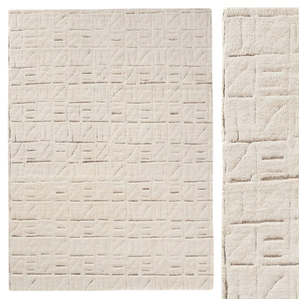 modelo 3d Alfombra de lana Kinari color marfil natural - TurboSquid 2367924