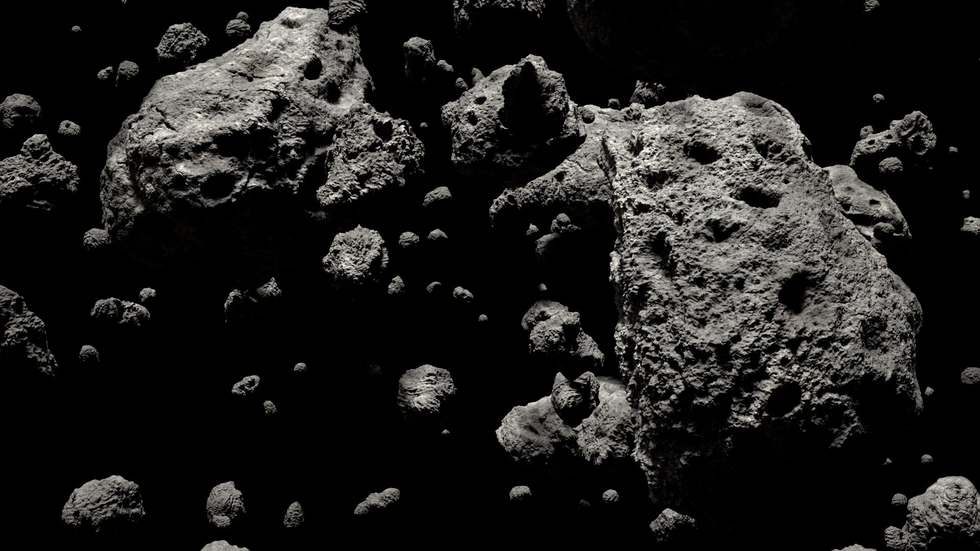 3D Long Asteroid Field - TurboSquid 2351321