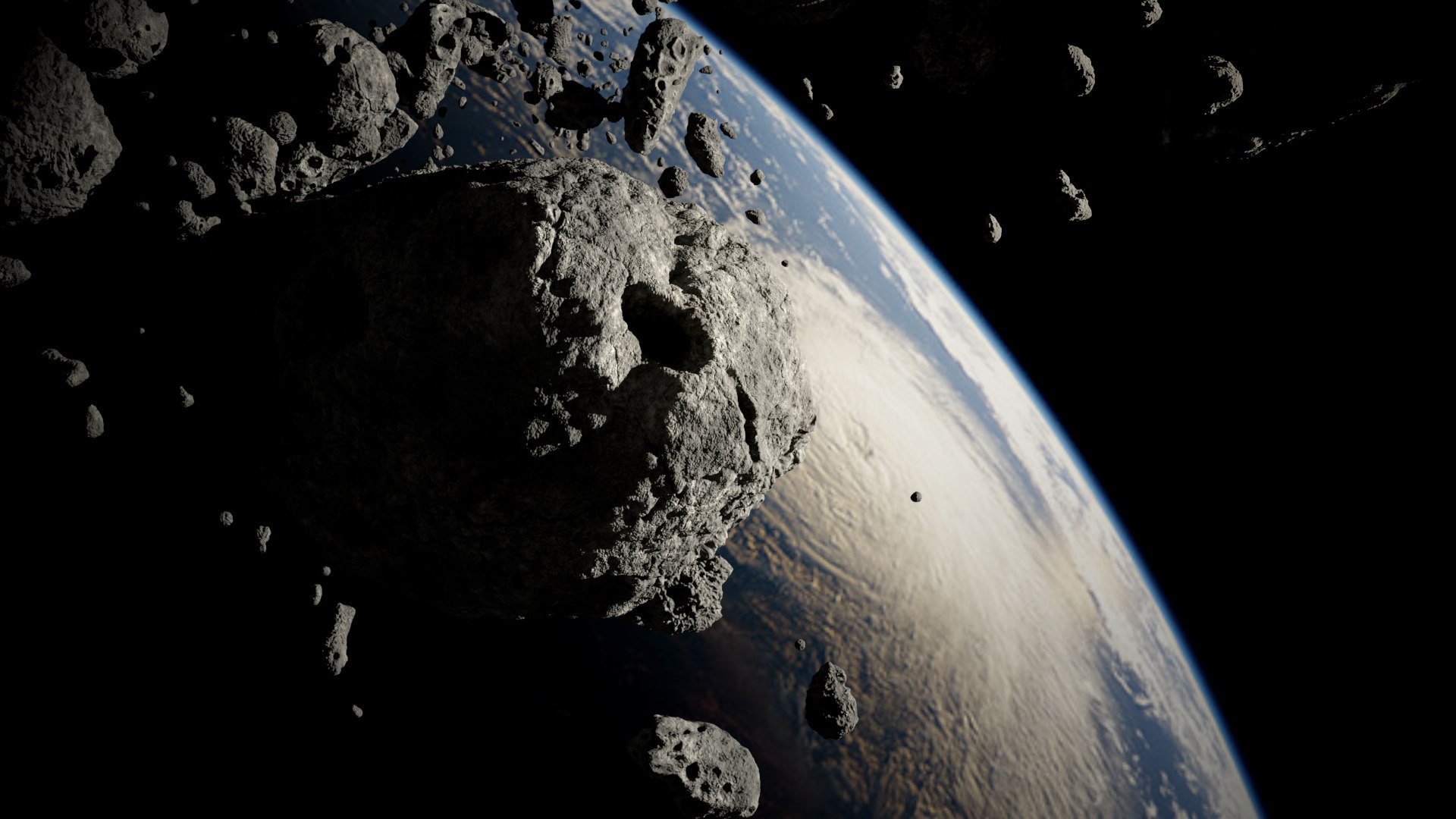 3D Long Asteroid Field - TurboSquid 2351321