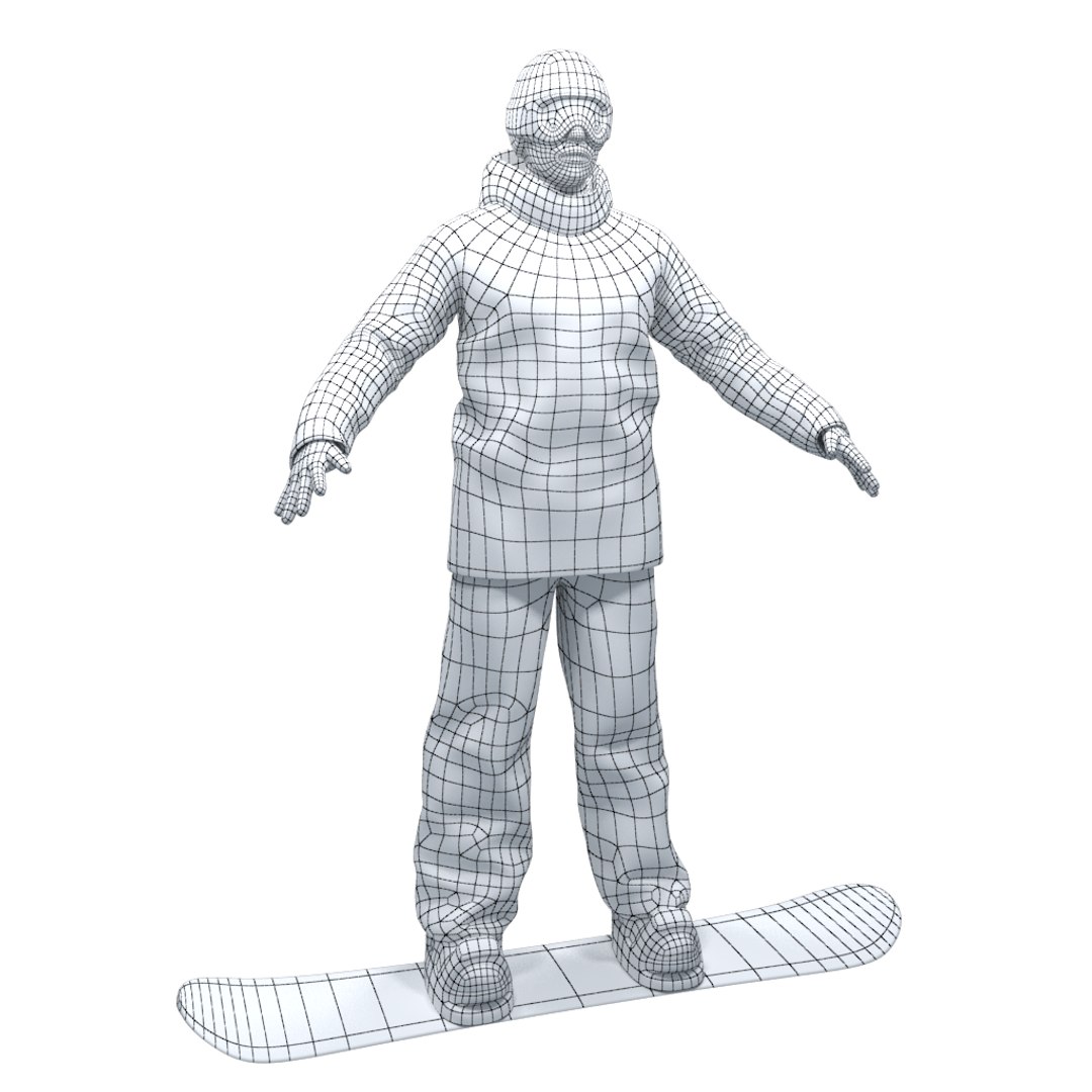 Snowboarder Snow Board 3D Model - TurboSquid 1151191