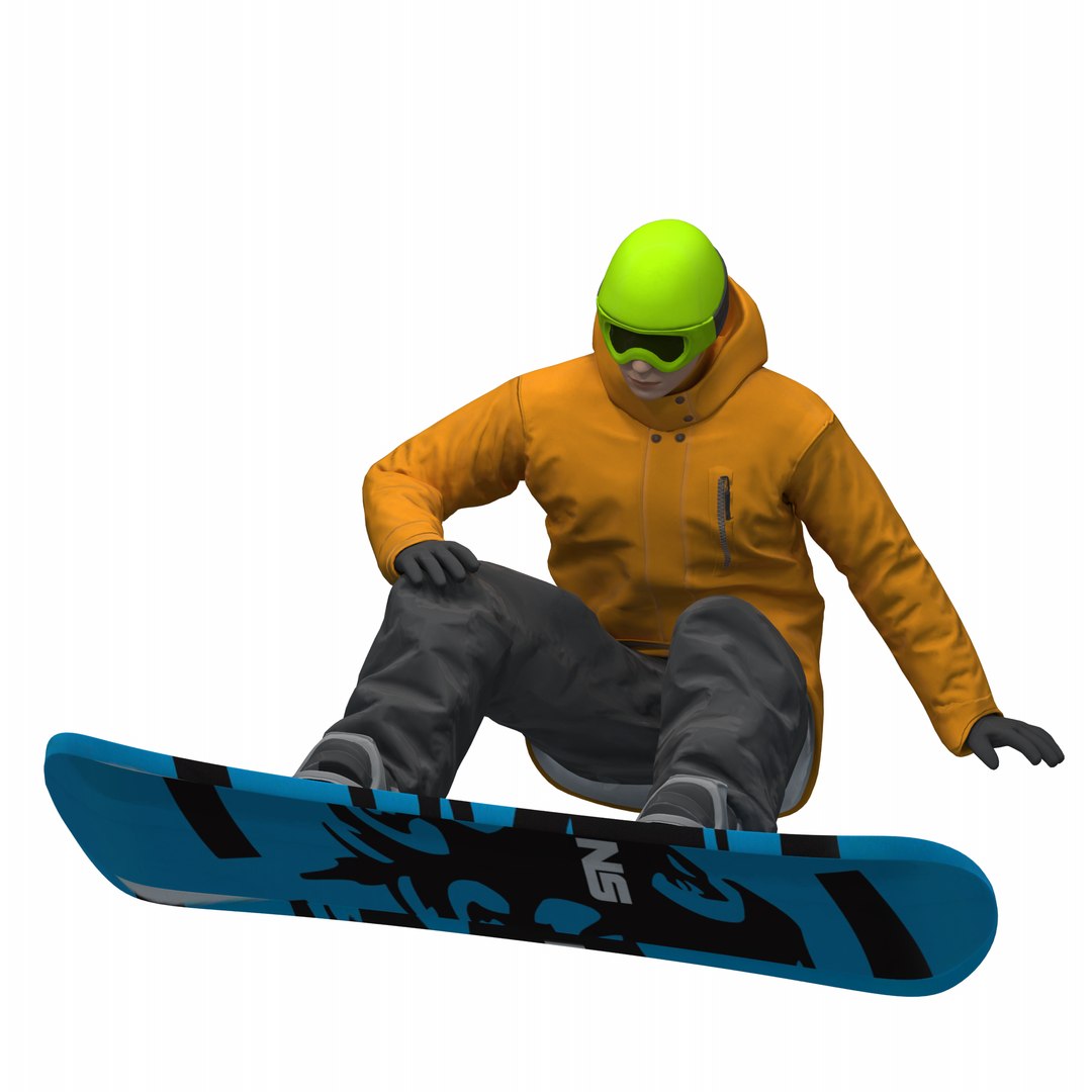 Snowboarder Snow Board 3D Model - TurboSquid 1151191
