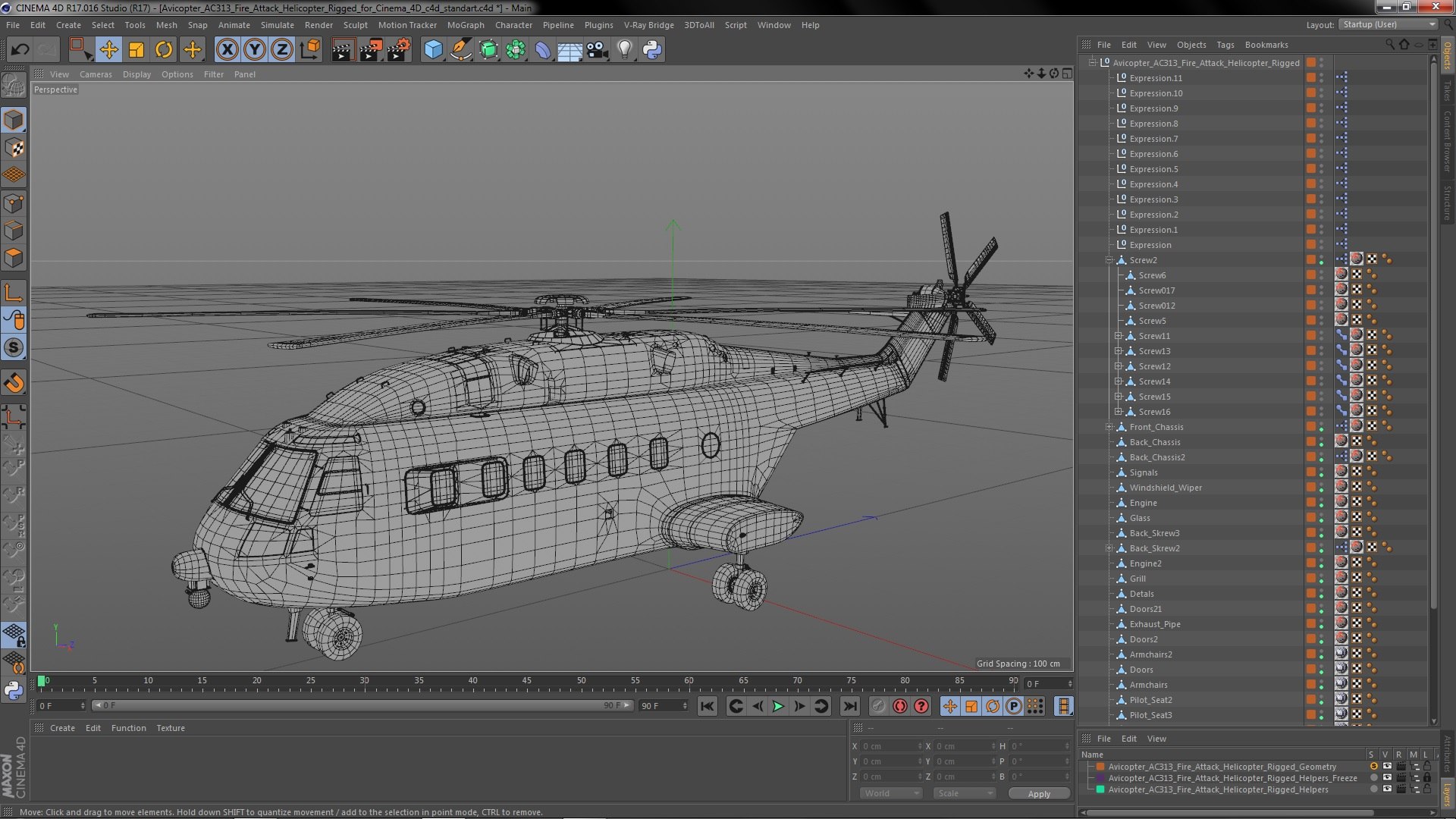 3D Avicopter AC313 Fire Attack Helicopter Rigged for Cinema 4D ...