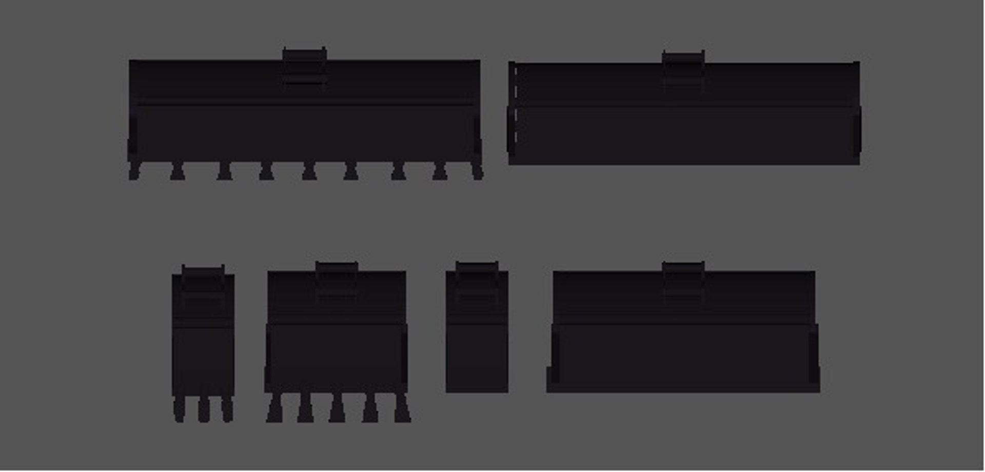 Maya Set Buckets Digger Excavator