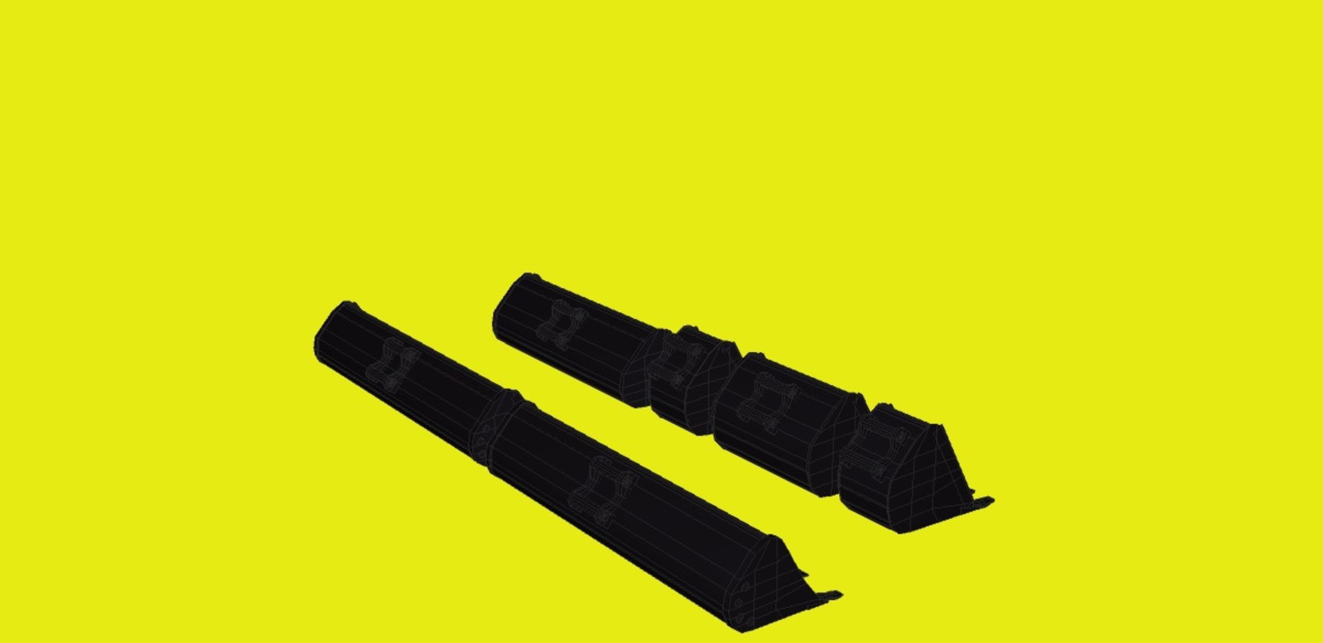 Maya Set Buckets Digger Excavator