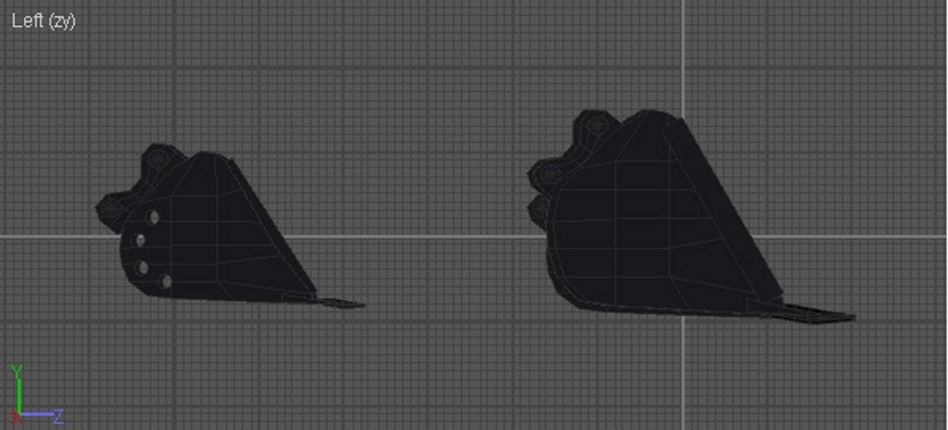 Maya Set Buckets Digger Excavator