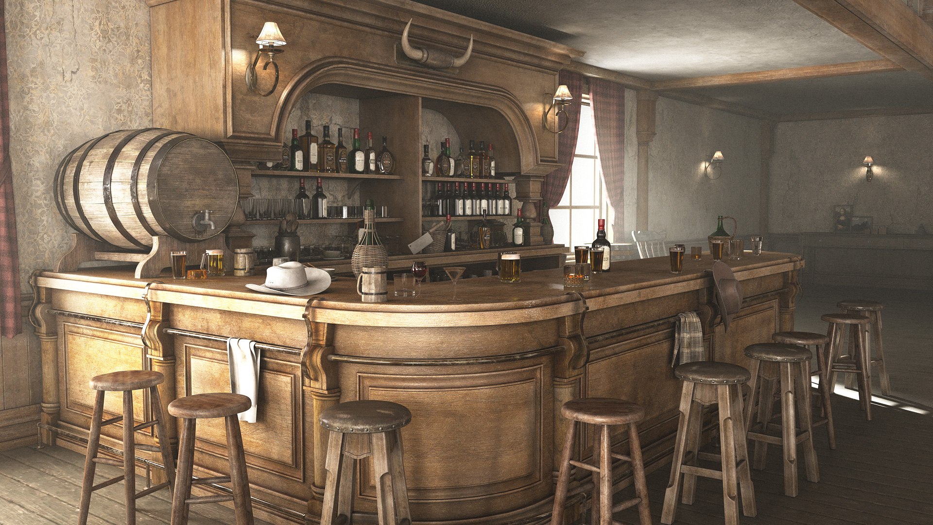 3D Old Western Bar PBR Textures - TurboSquid 2072797