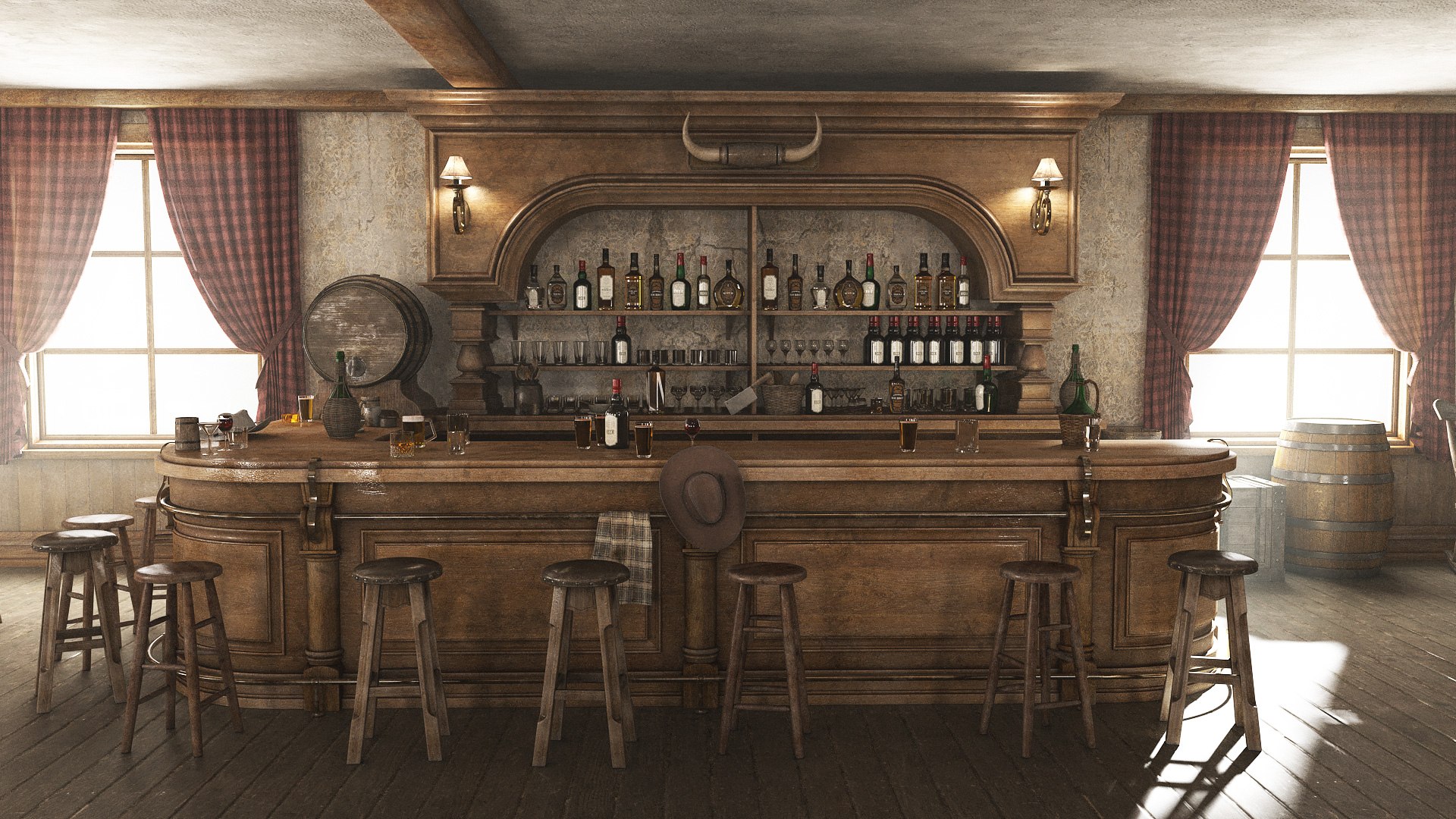 3D Old Western Bar PBR Textures - TurboSquid 2072797
