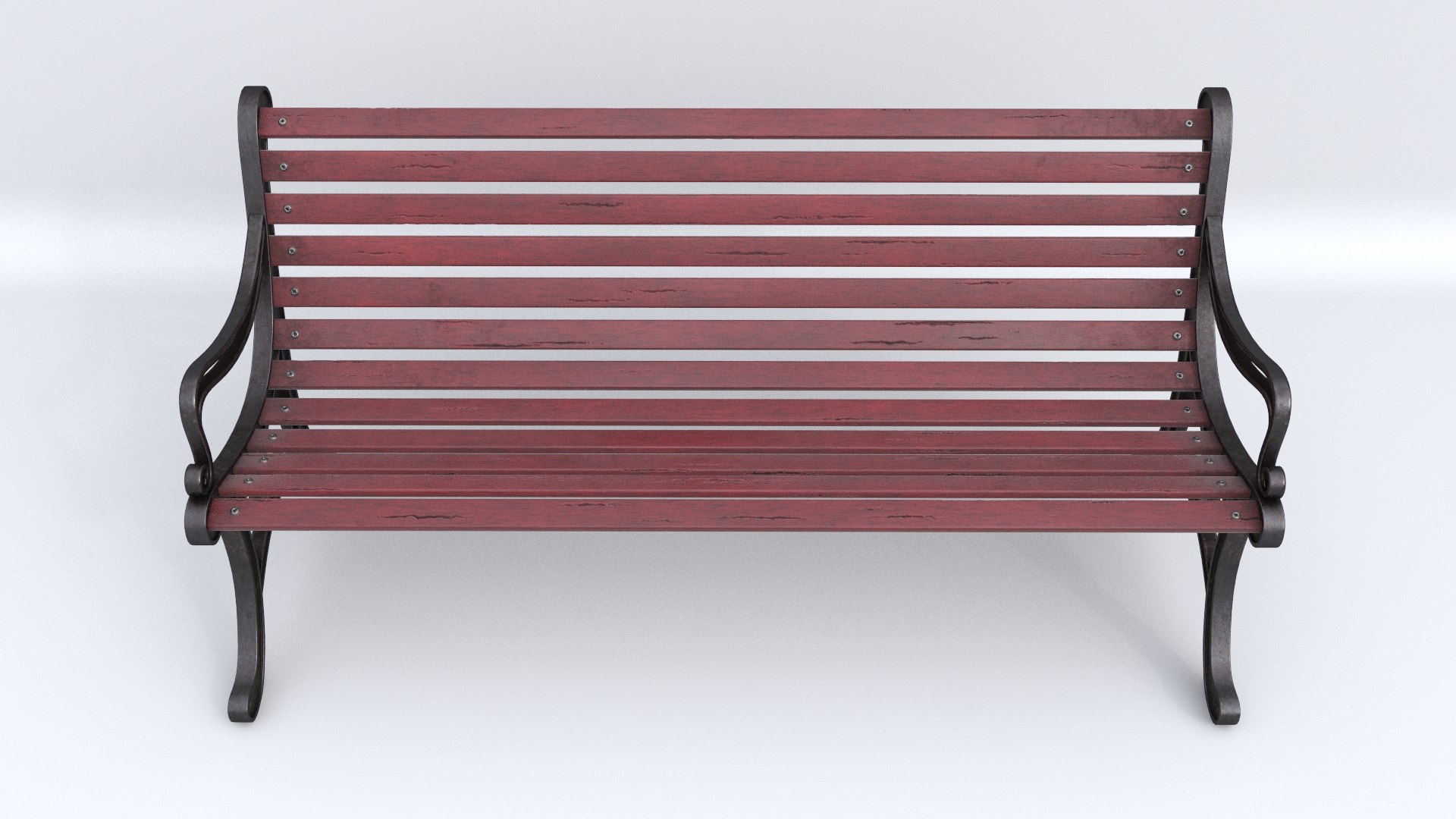 3D Street Bench Maroon HD - TurboSquid 1961295
