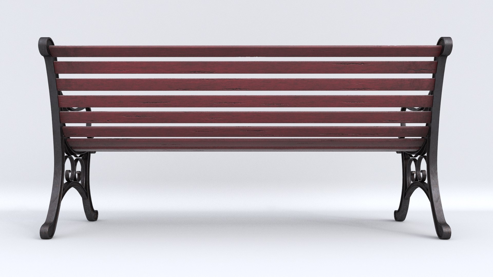 3D Street Bench Maroon HD - TurboSquid 1961295