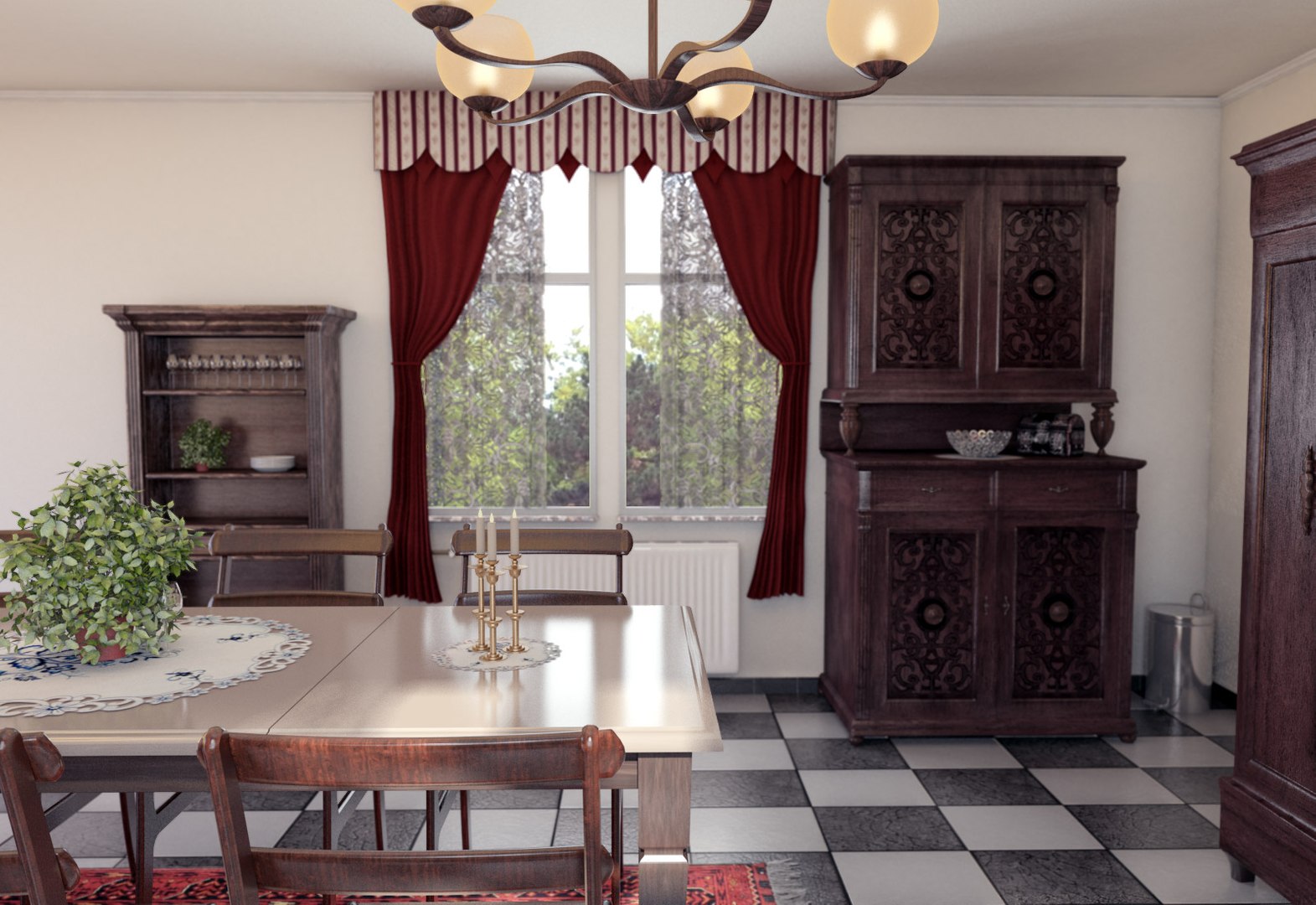 3d Model Antique Furniture Set