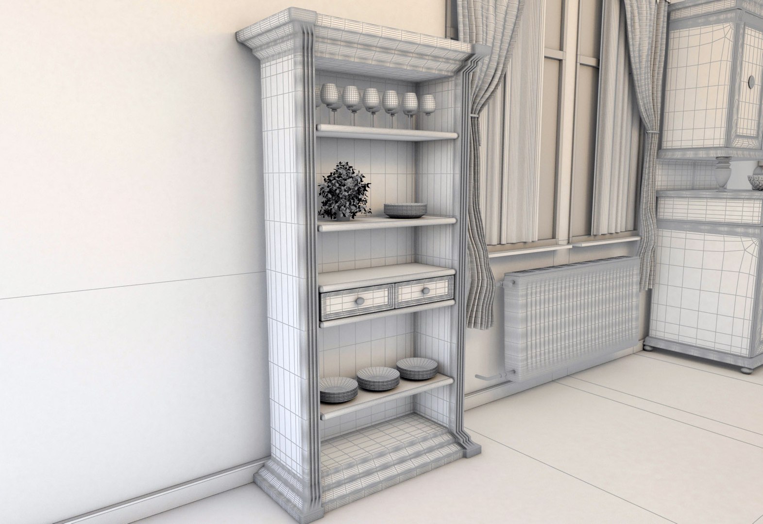 3d Model Antique Furniture Set