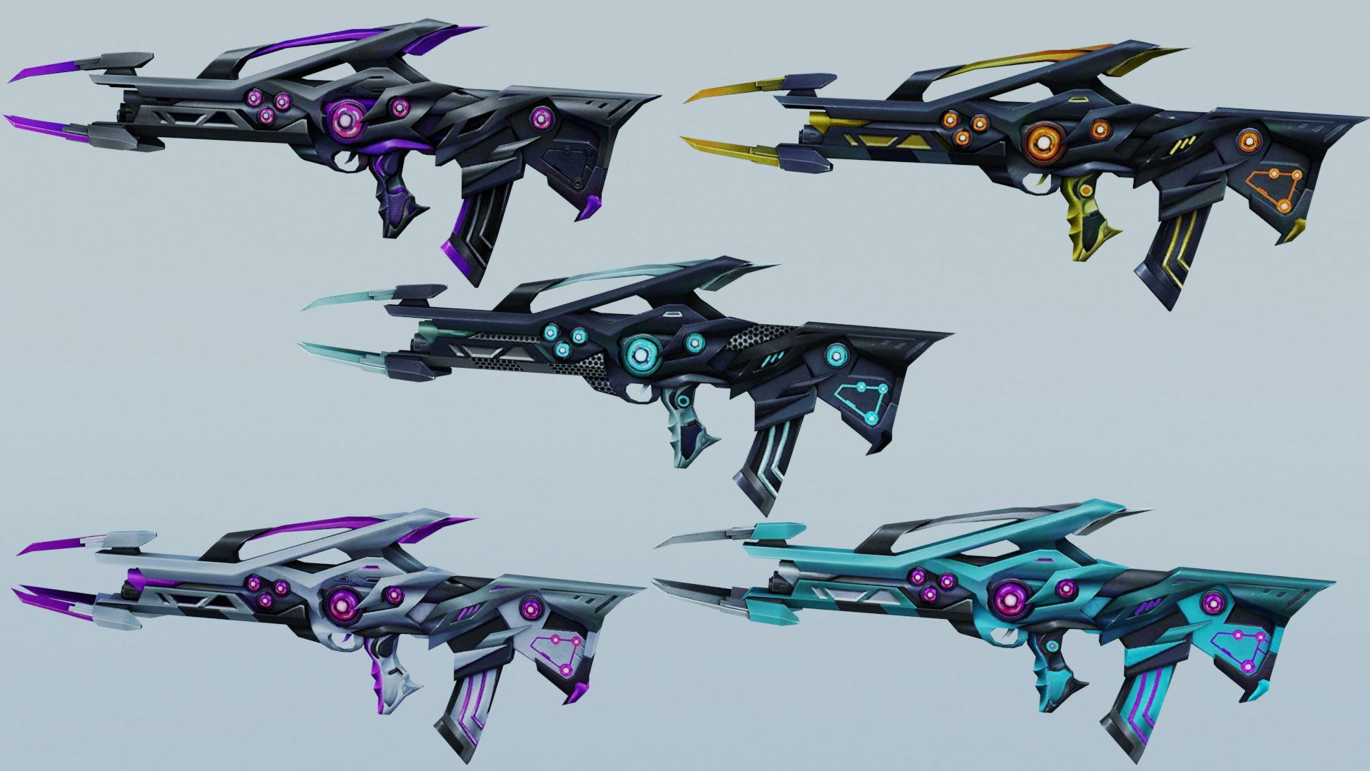 Weapon Rifle Black Widow Golden Lightning Ocean Void 3D - TurboSquid ...
