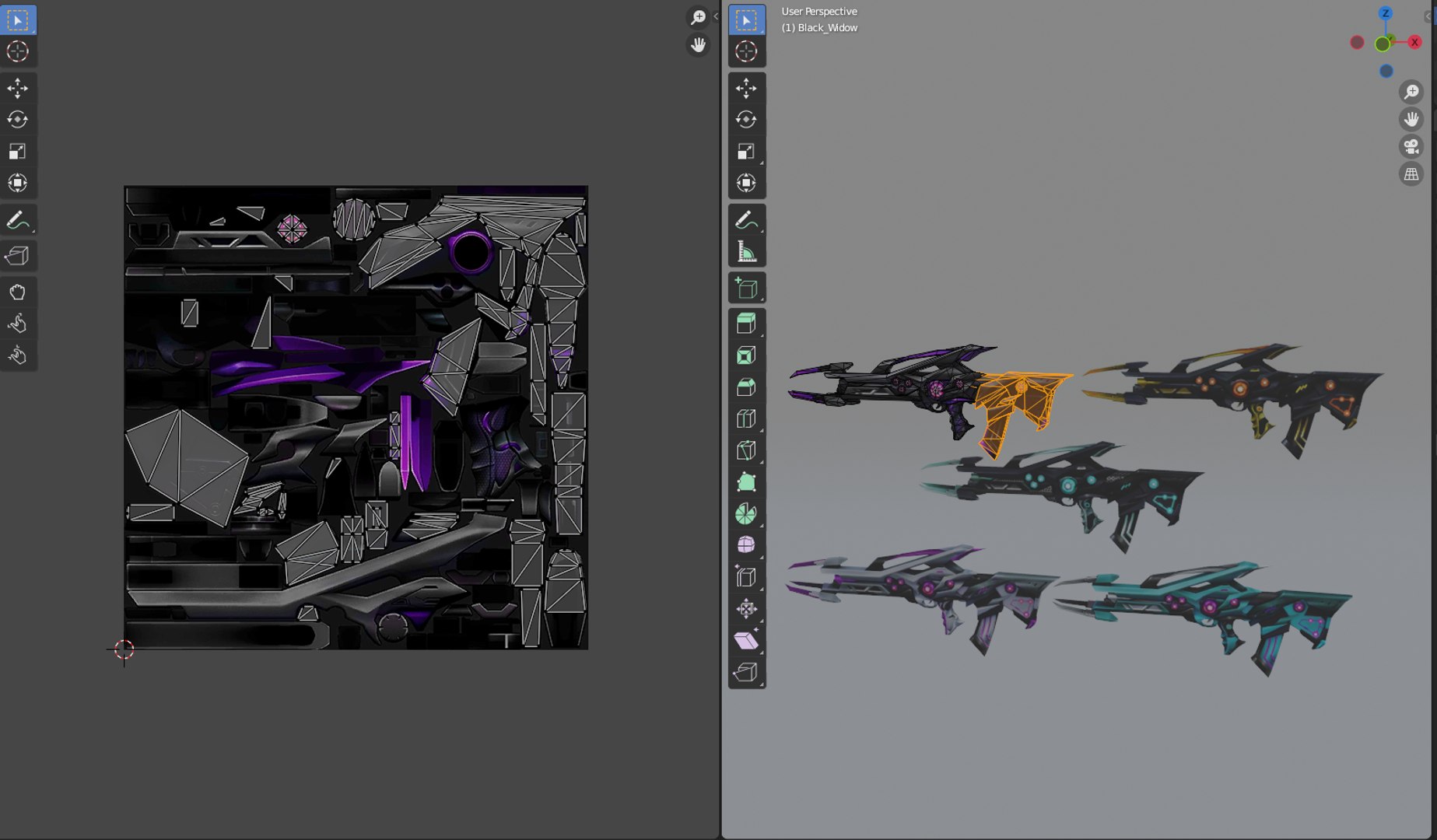 Weapon Rifle Black Widow Golden Lightning Ocean Void 3D - TurboSquid ...