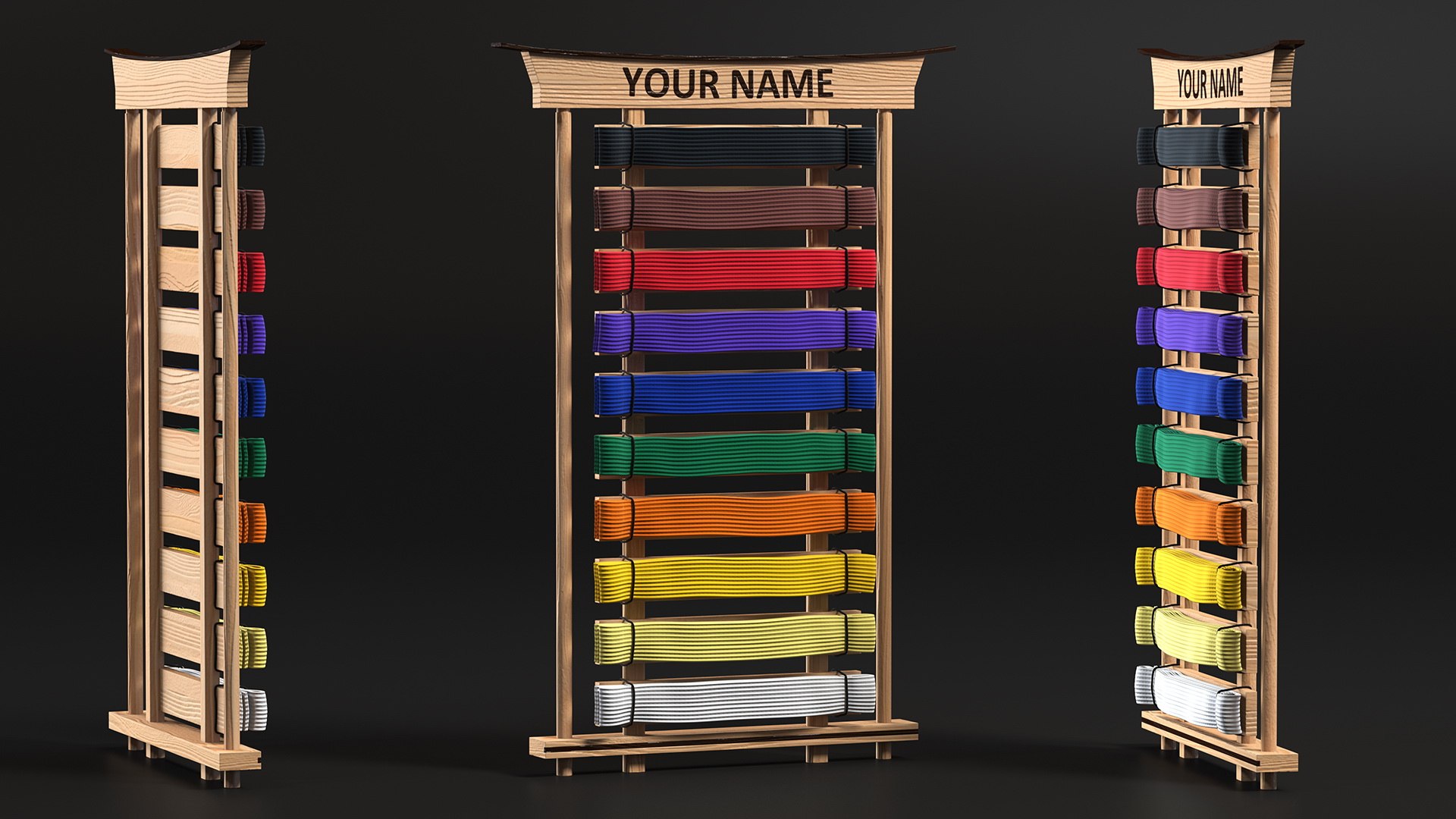 Display Rack For Karate Belts 3D Model - TurboSquid 2003869