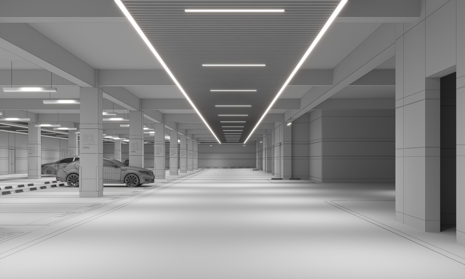 Underground Garage 3D Model - TurboSquid 2224574