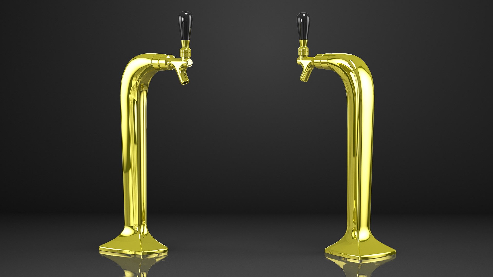 3D single tap brass draft beer model - TurboSquid 1623959