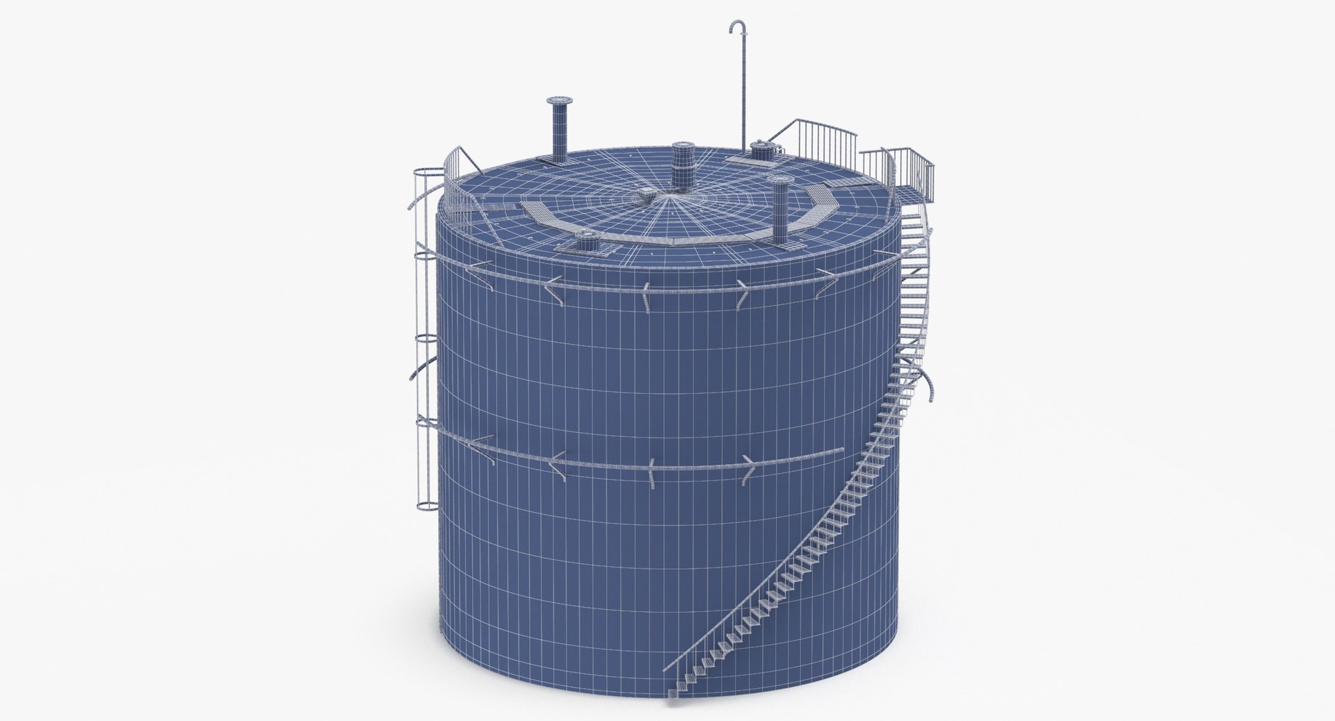 Vertical Storage Tank 01 Clean and Dirty 3D model - TurboSquid 1902407