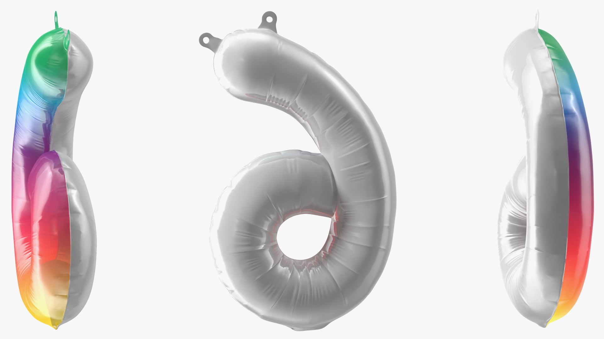 Balloon Numbers 6 Rainbow 3D Model - TurboSquid 1818475