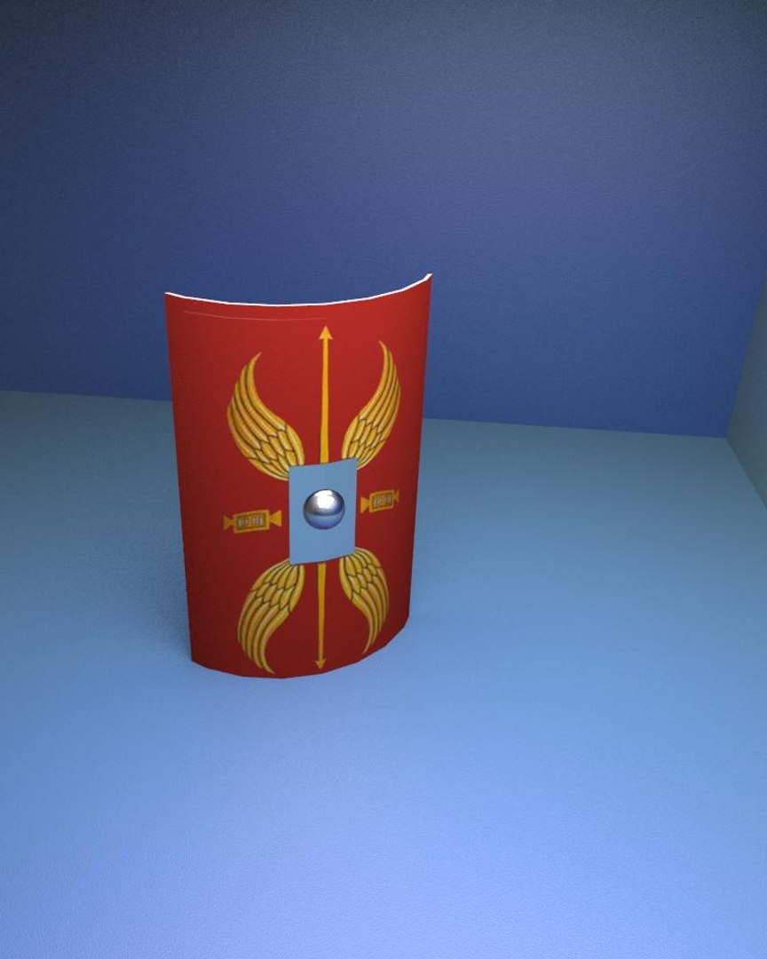 roman scutum shield 3d model