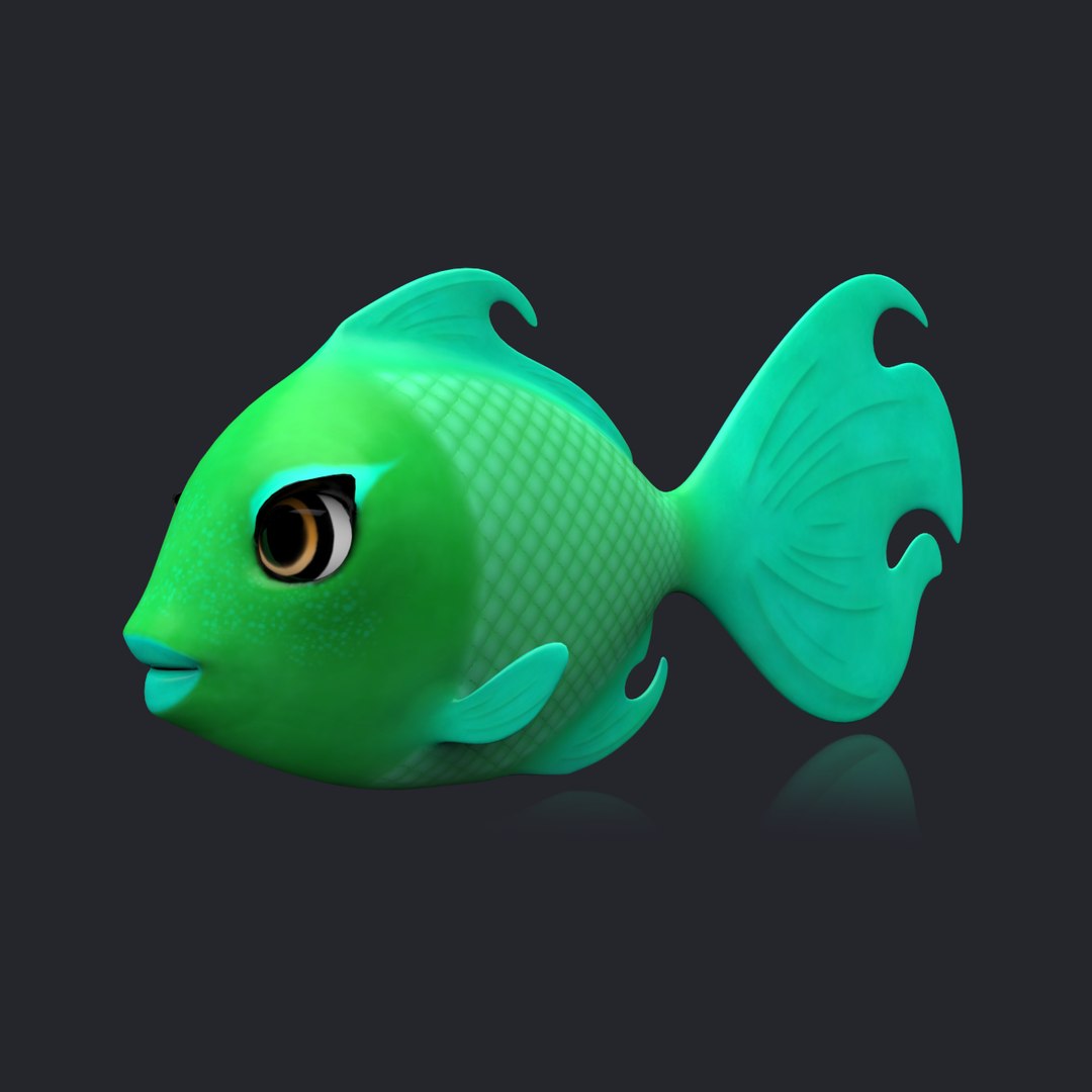 cartoon fish 3d obj