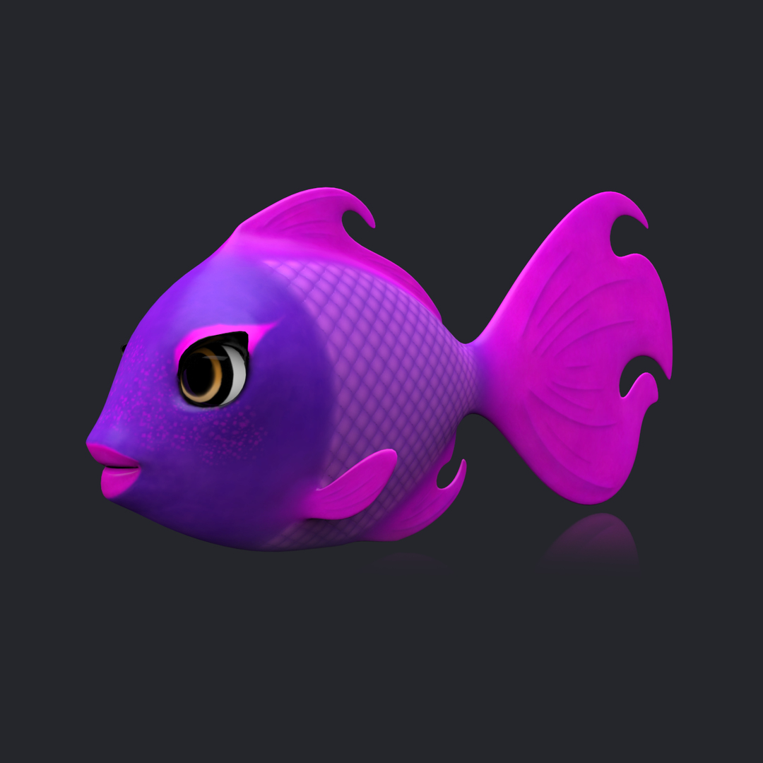 cartoon fish 3d obj