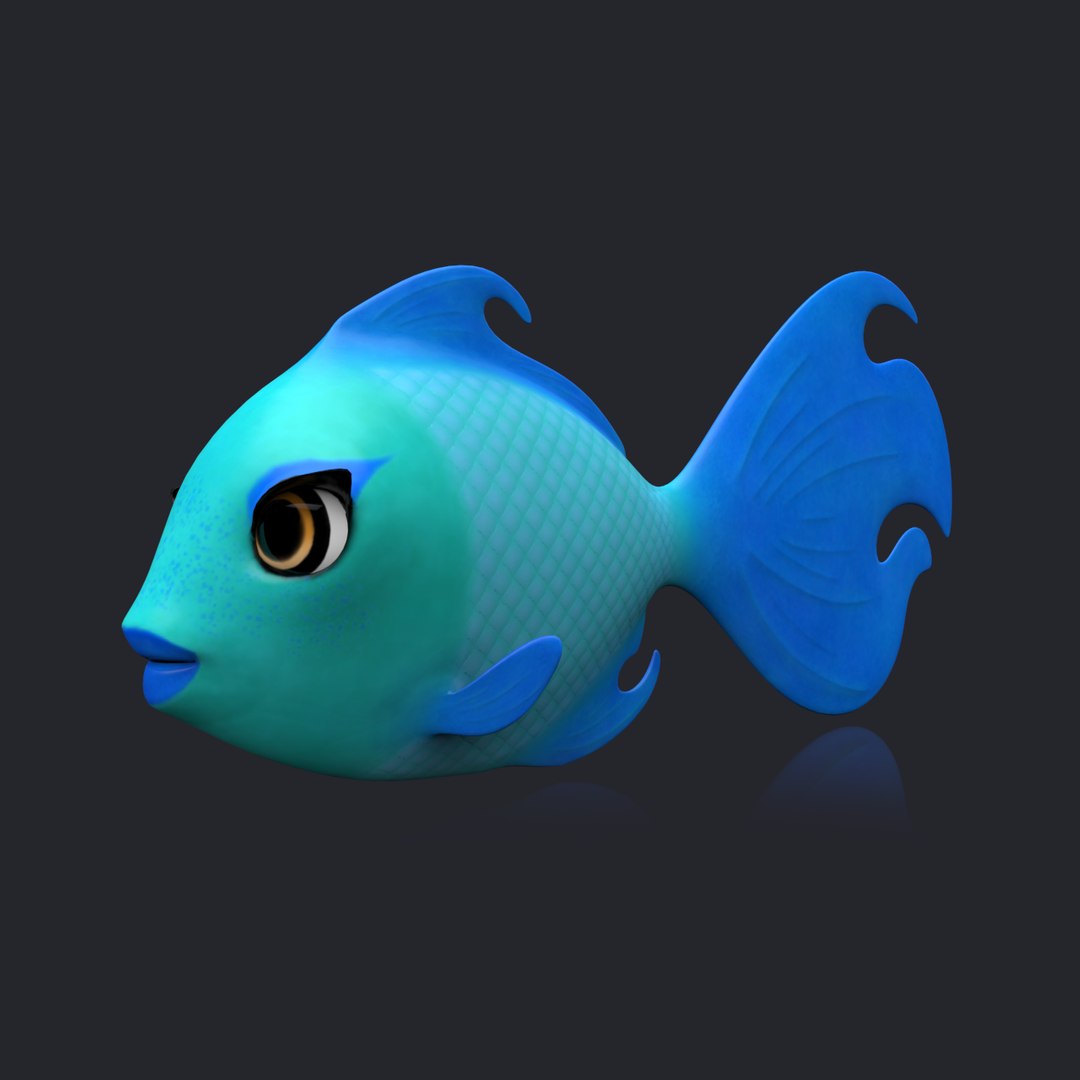 cartoon fish 3d obj