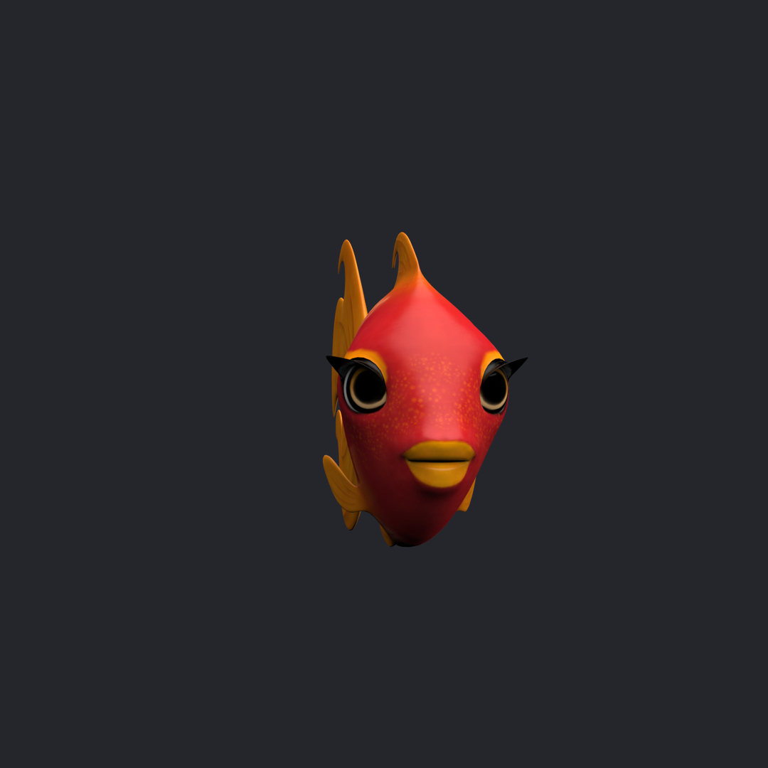 cartoon fish 3d obj