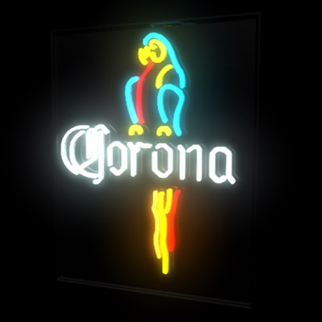 3d Neon Sign Corona Parrot