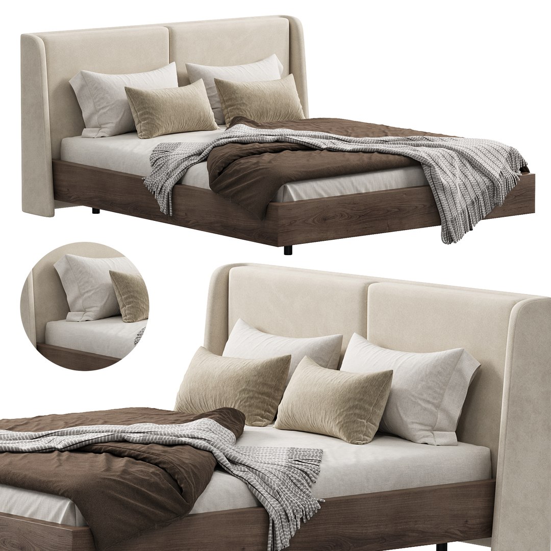 BROOKE BED By Vienna Cream 3D Model - TurboSquid 1958513