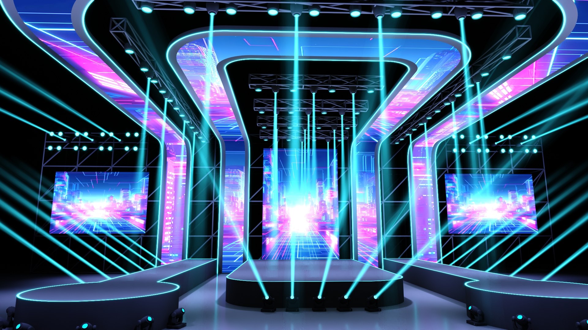 3D Virtual Concert Stage 04 Model - TurboSquid 2192869