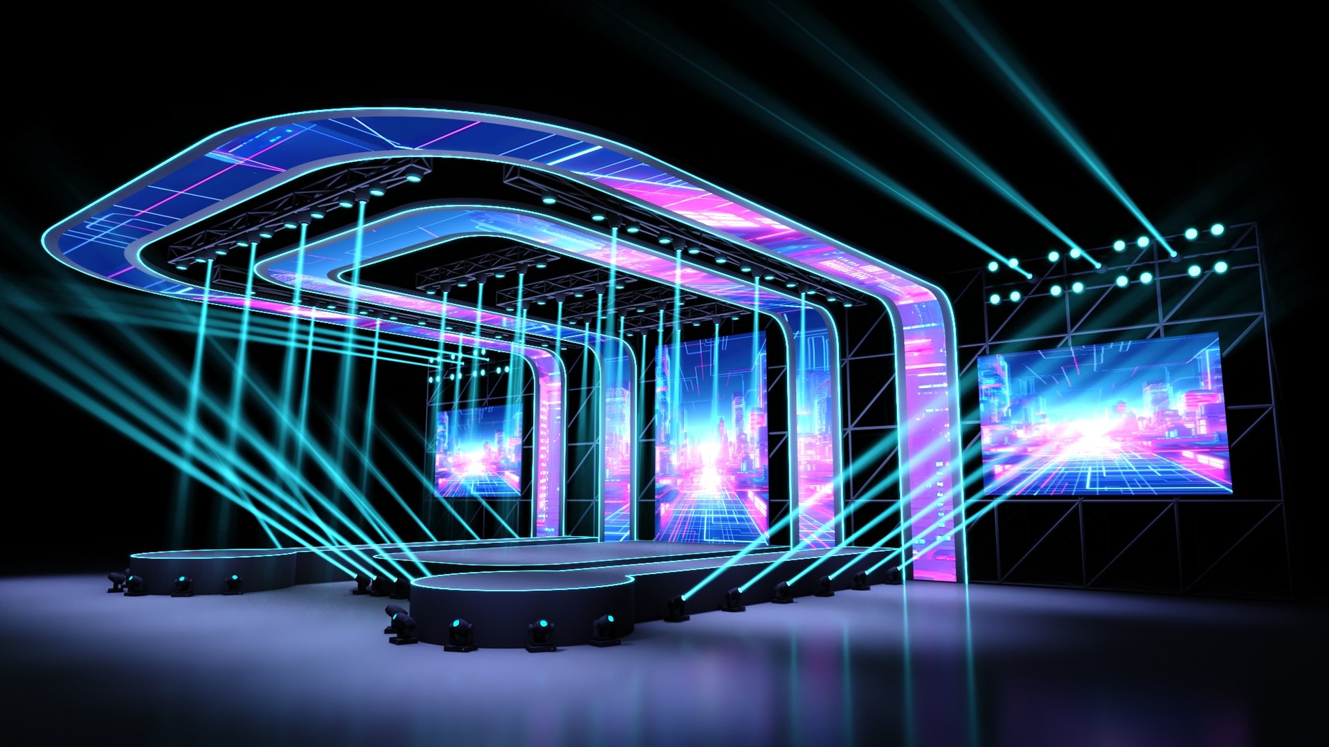 3D Virtual Concert Stage 04 Model - TurboSquid 2192869